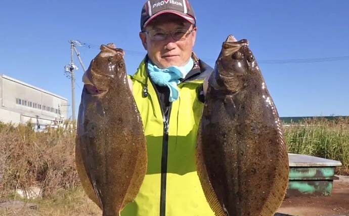 「浅場9mで訪れたチャンスをものに!」伊良湖沖の泳がせ釣りでヒラメ2匹手中【愛知】