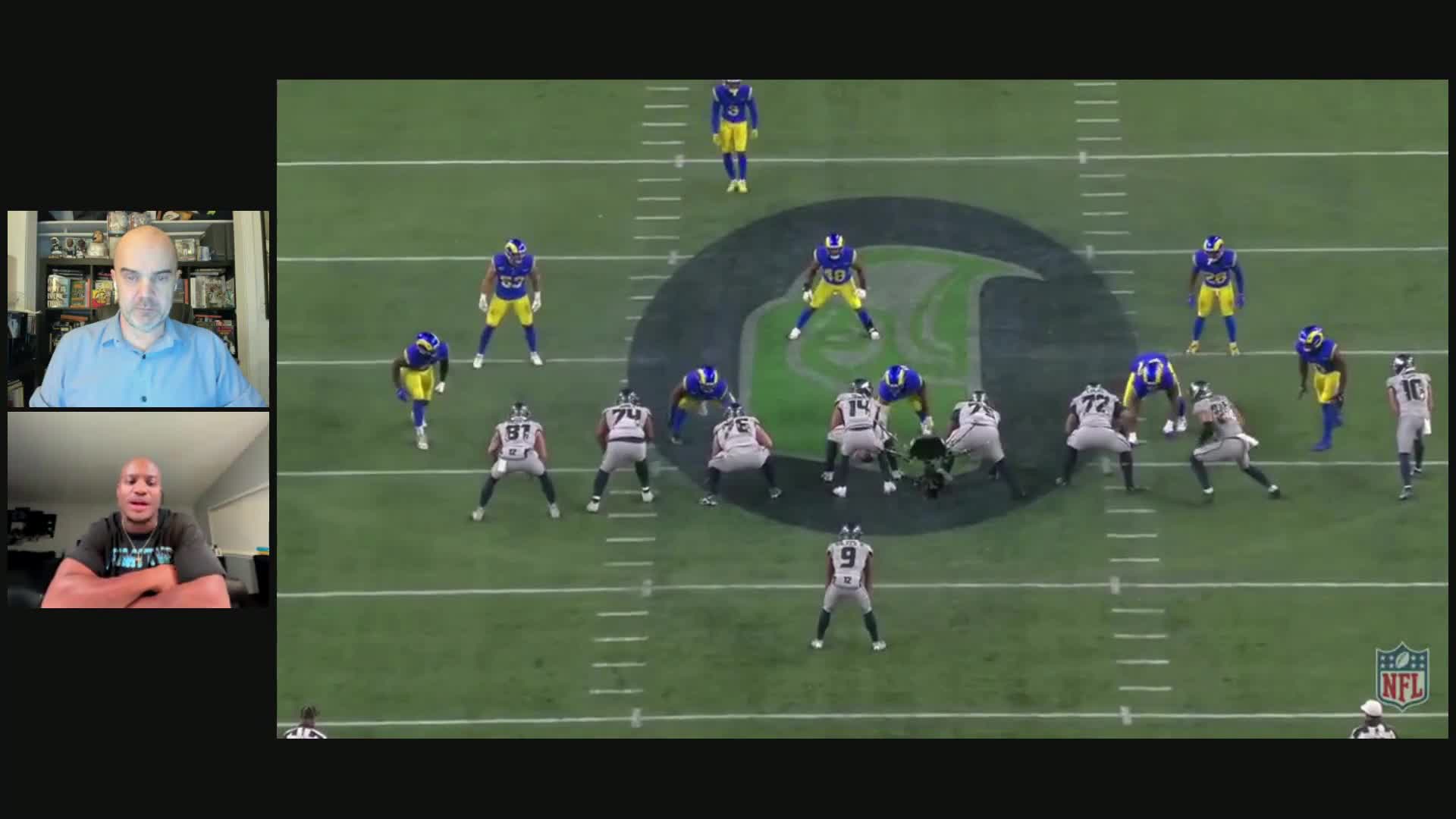 Seahawks RB Kenneth Walker III watches tape and talks ball