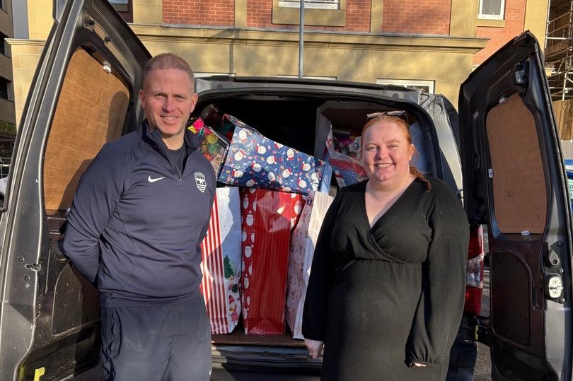 North East football club helps deliver 400 presents to children in ...