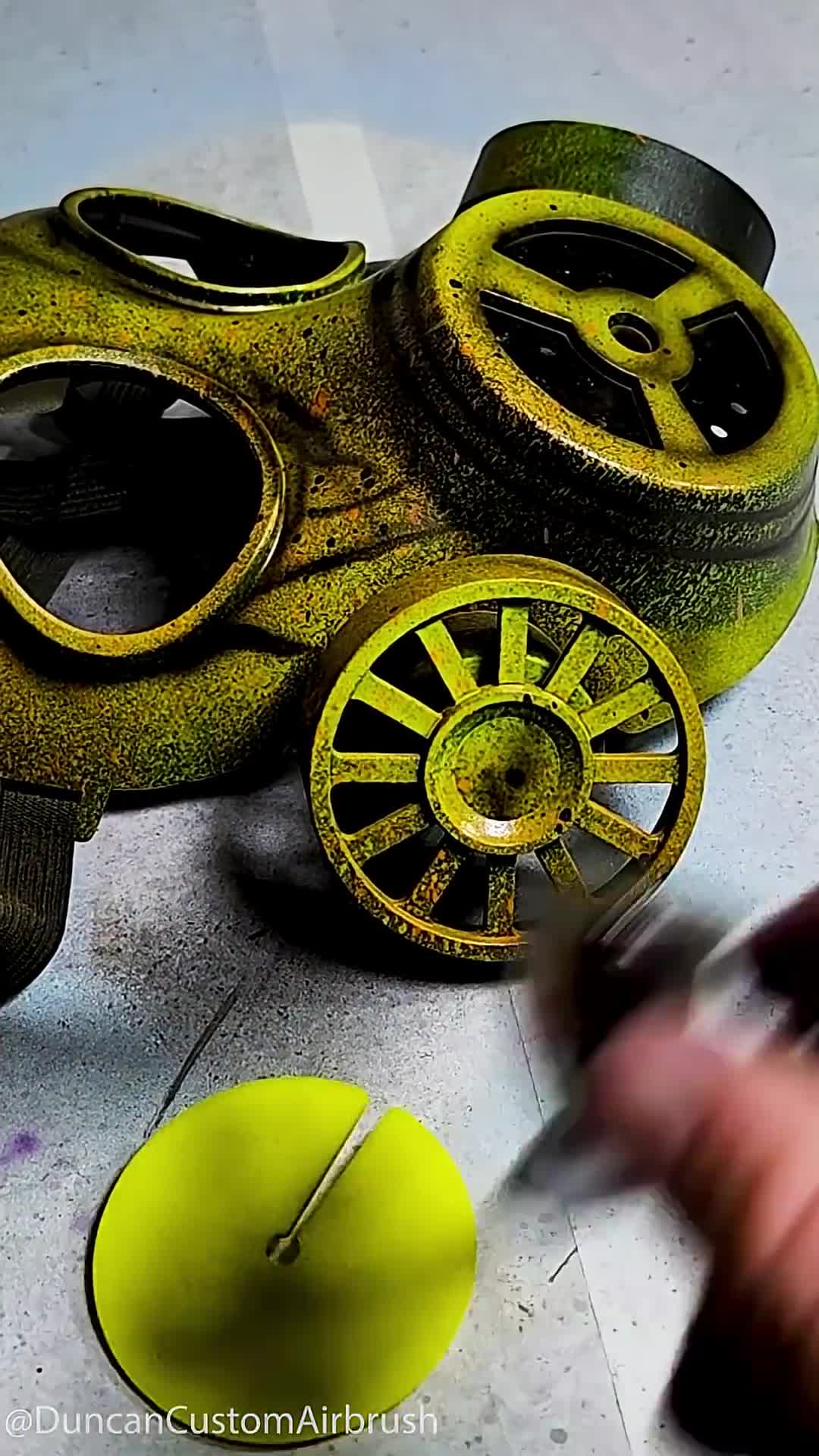 Spray painting cheap dollar store Halloween mask (full gas mask video)