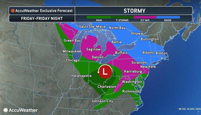 Arrival times released for major post-Christmas snowstorm targeting ...