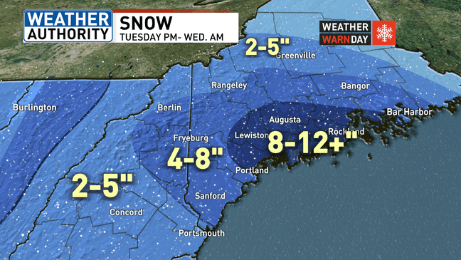 Winter storm continues to drop heavy snow on Mainers for Christmas Eve