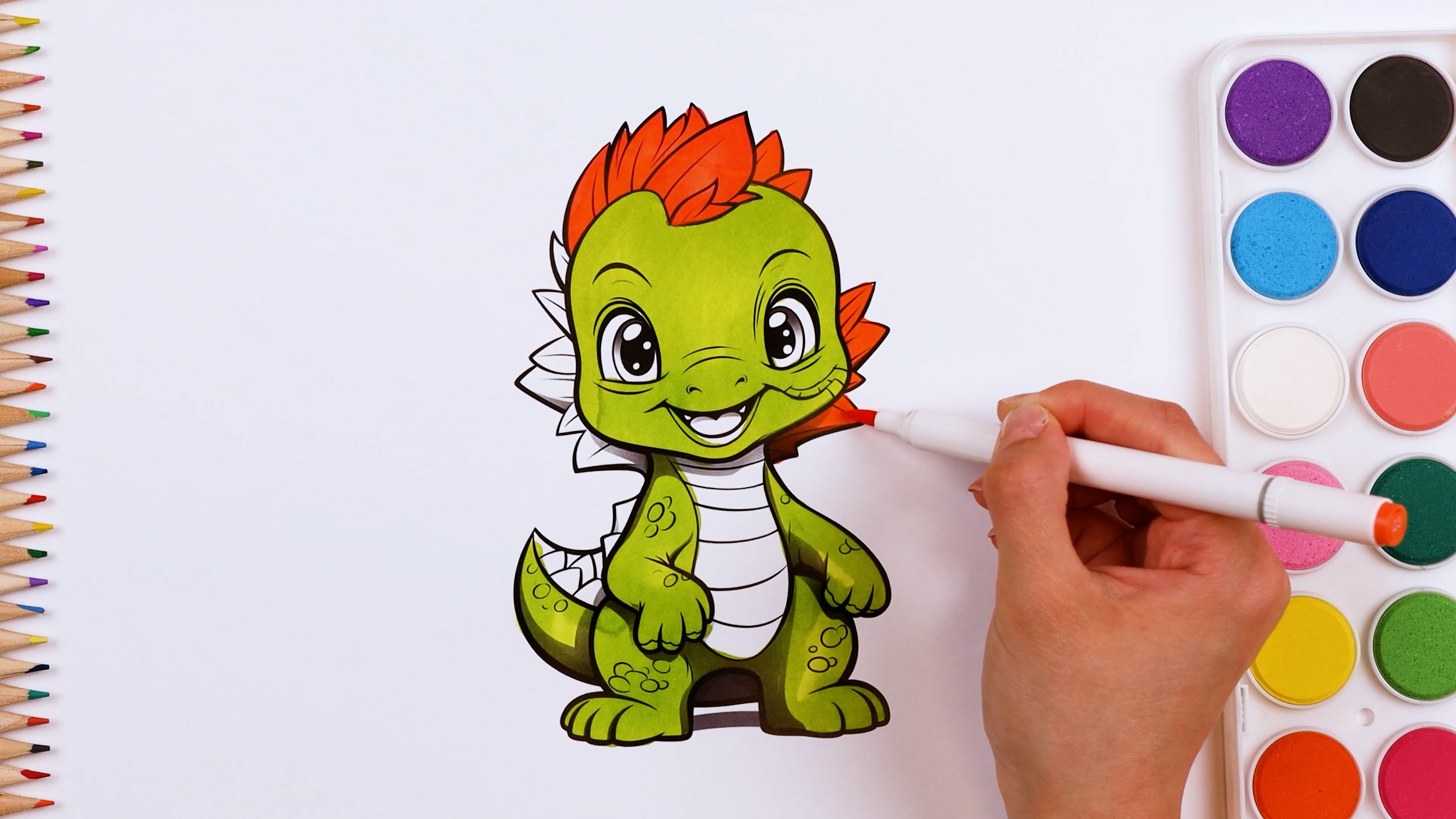 Learn Colors with this Dragon coloring in