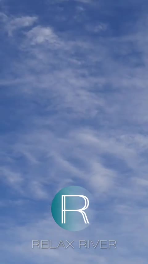 Peaceful blue sky & drifting clouds | Relaxing music for calm & stress ...