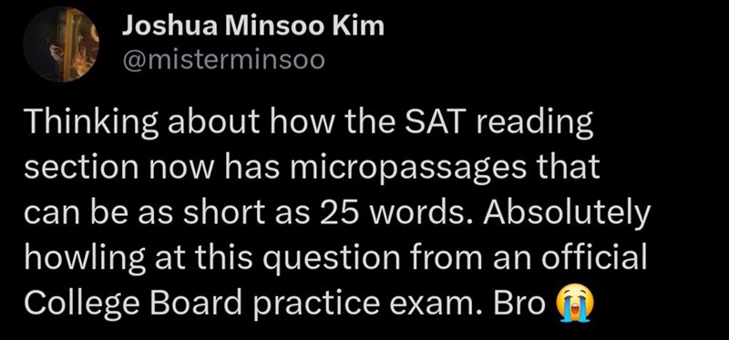 High school teacher reveals that SAT reading section contains 25 word ...