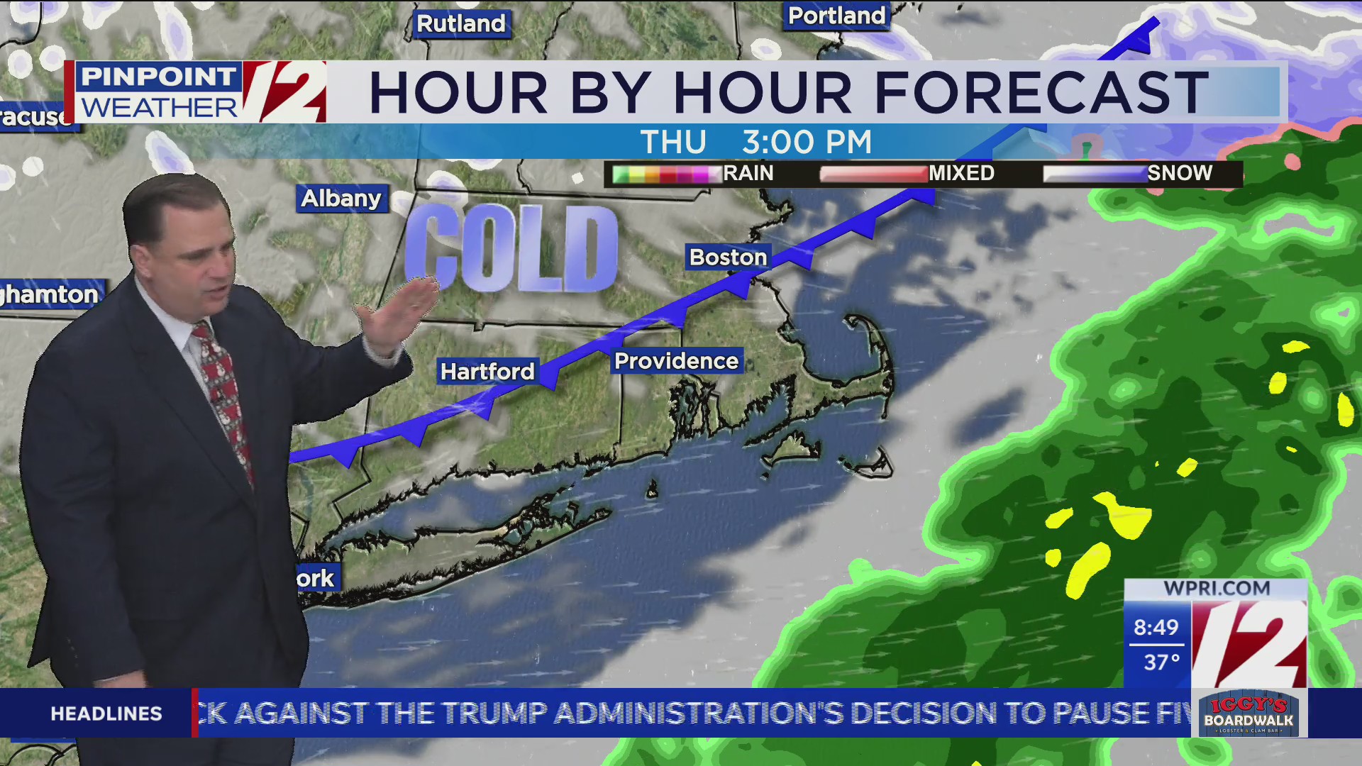 WPRI 12 weather forecast for 12/24/25: Strong wind gusts today