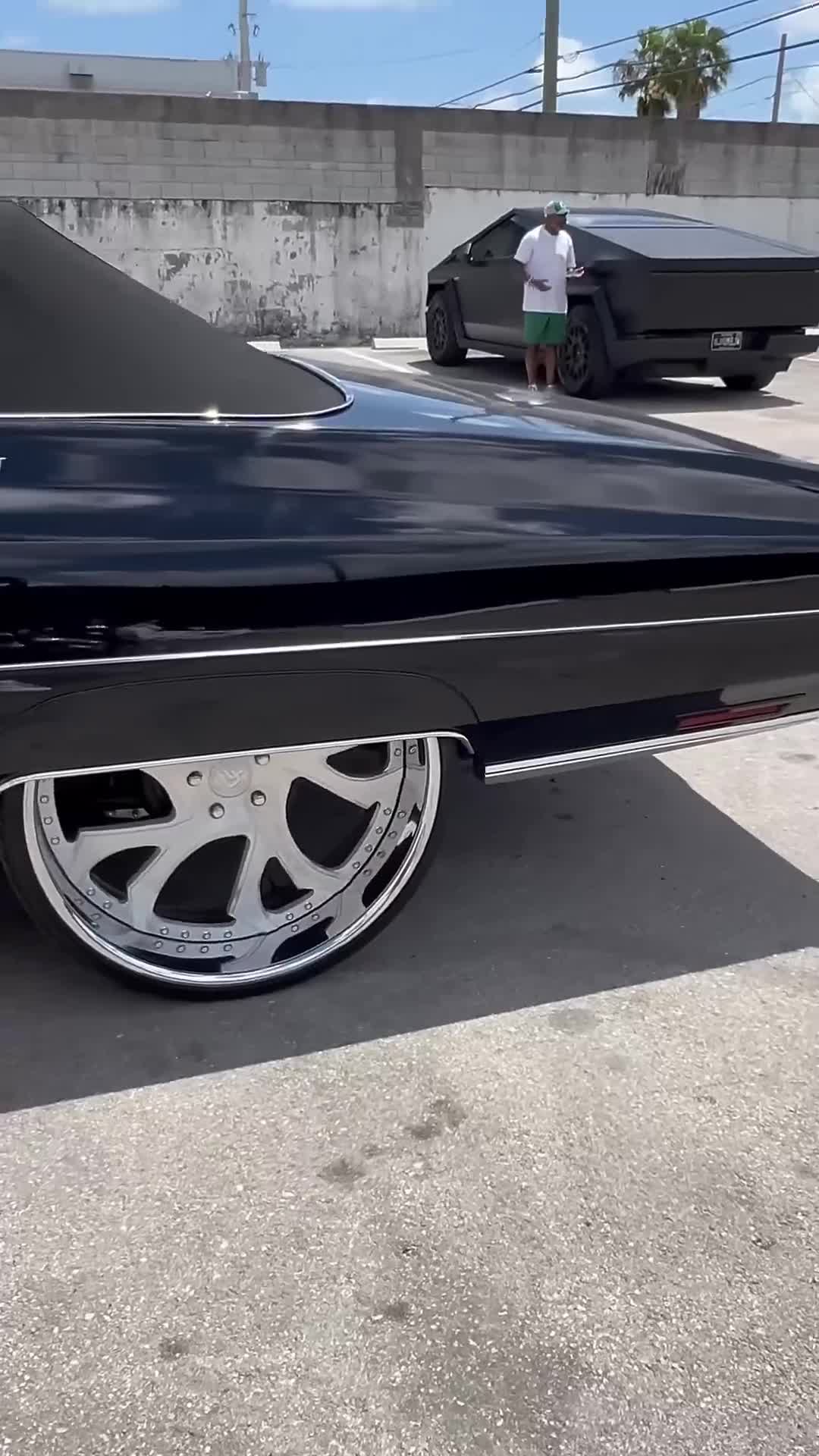 Blue Magic built black 73 Chevy on 26’s
