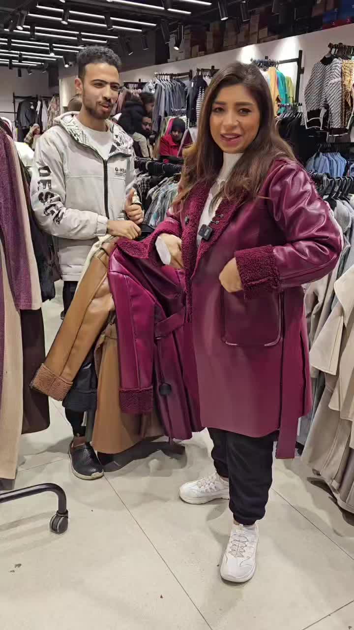 Leather coat with fur lining at a special price at #Lamis_Mall