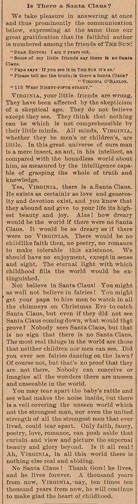 Yes, Virginia, there is a Santa Claus | Editorial