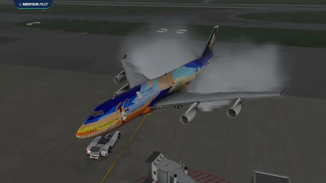 Watch the moment a plane hit construction equipment at full power