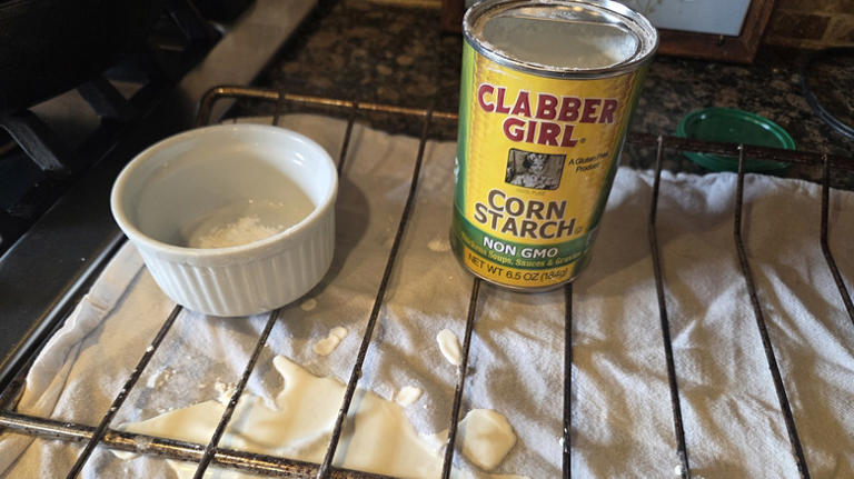 This cornstarch hack is supposed to clean greasy oven racks. We put it ...