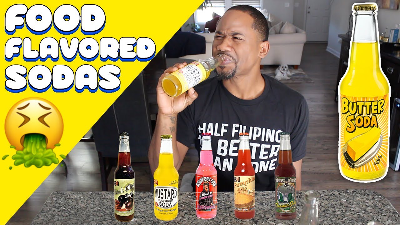 Trying 13 disgusting food flavored sodas | Taste test | Alonzo Lerone