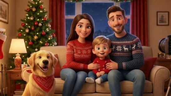 Transform your family photo into a fun, personalised Christmas cartoon ...