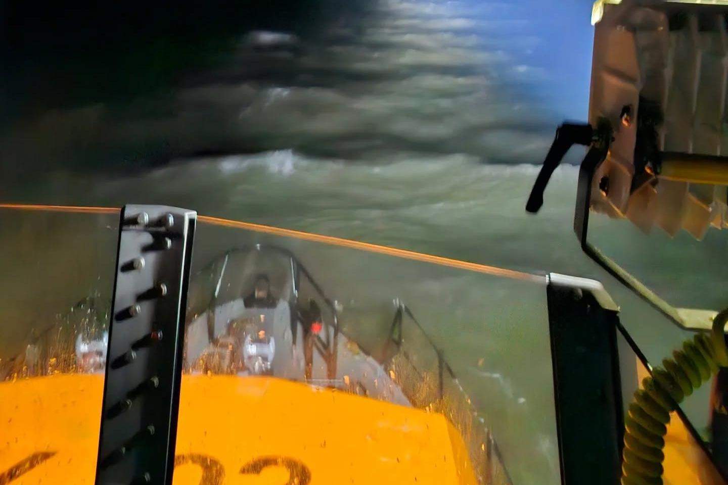 RNLI lifeboat launched as part of a multi-agency search for missing ...