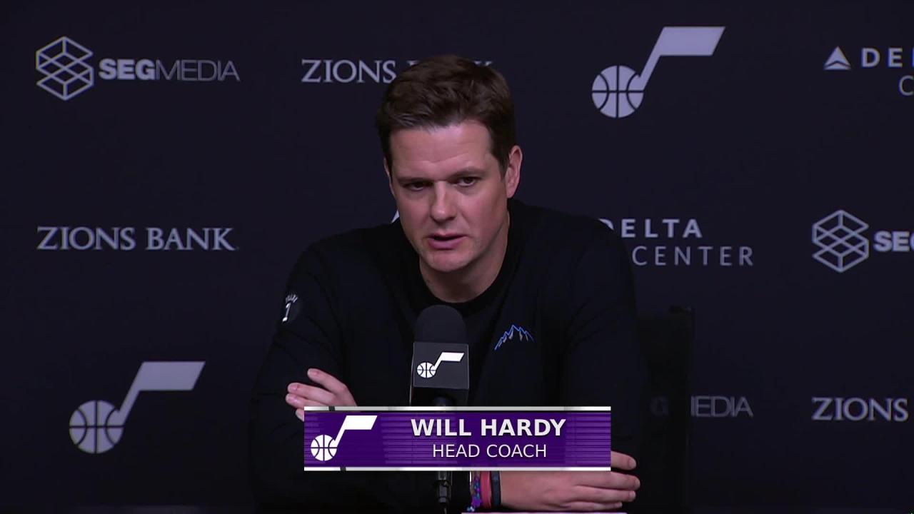 MEM 137, UTA 128: Jazz coach Will Hardy postgame media availability