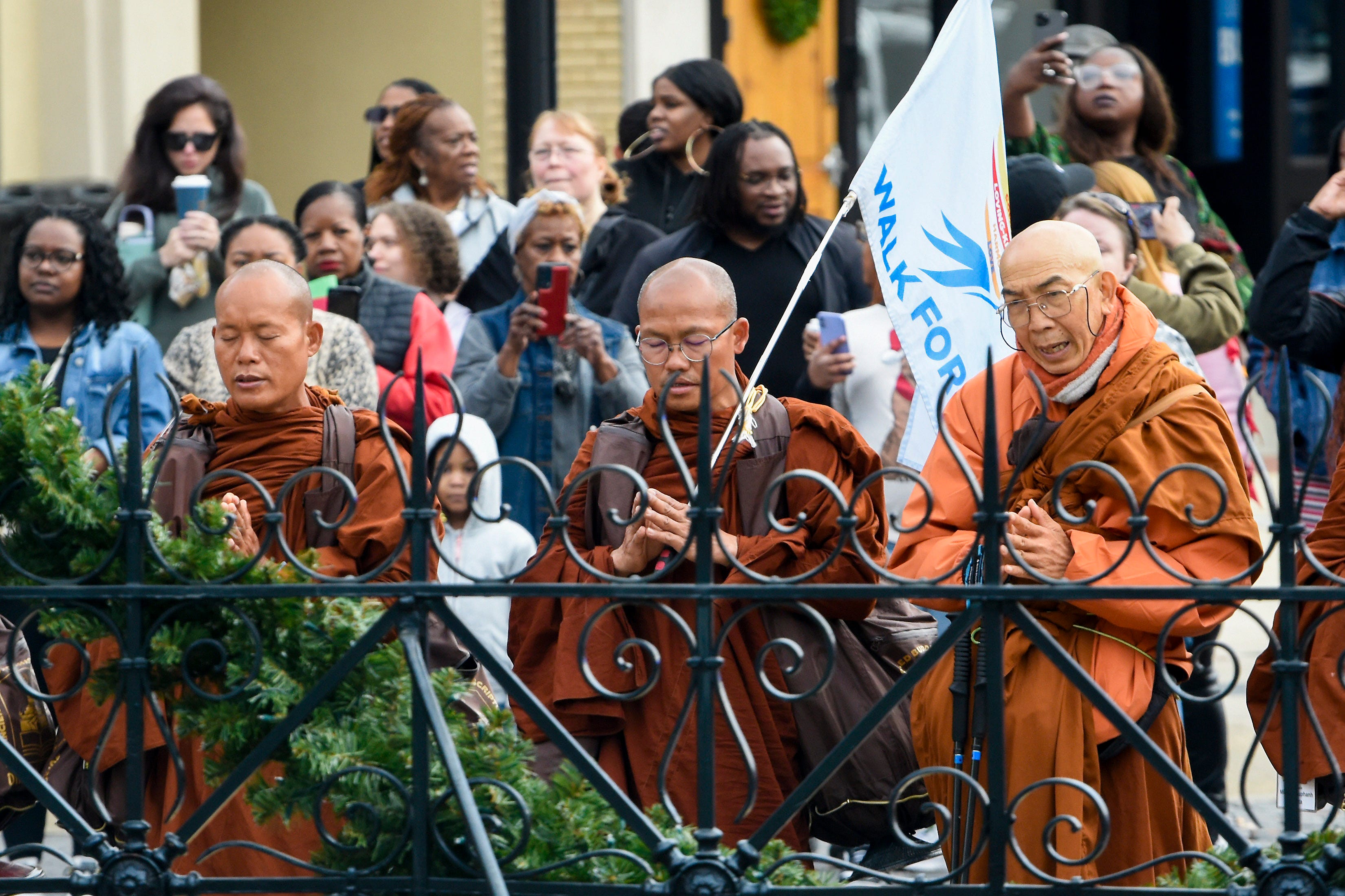 Monks on 'Walk for Peace' stepping foot in Atlanta. See their path