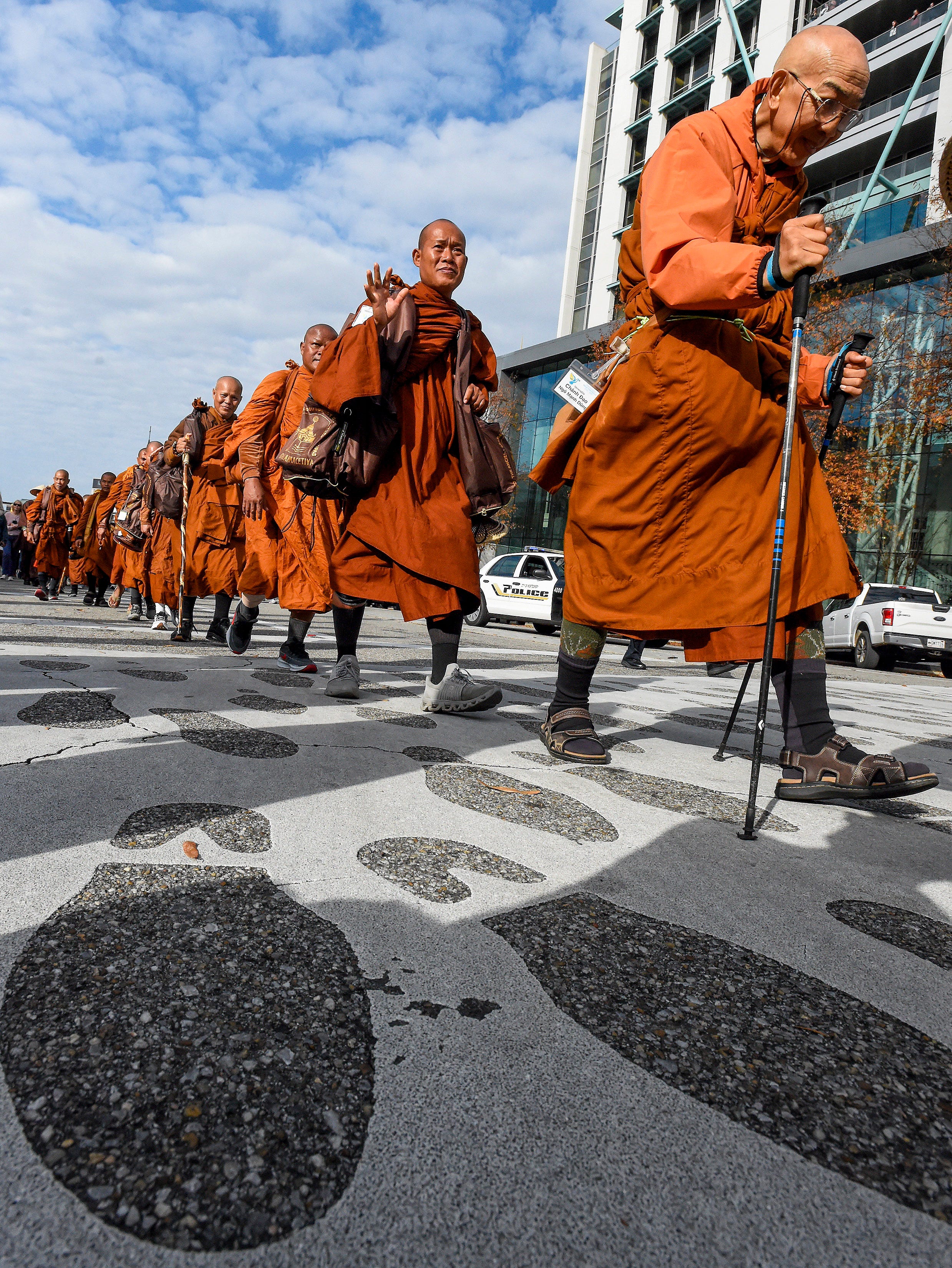 Buddhist monks share message of peace in Alabama during 2,300-mile walk