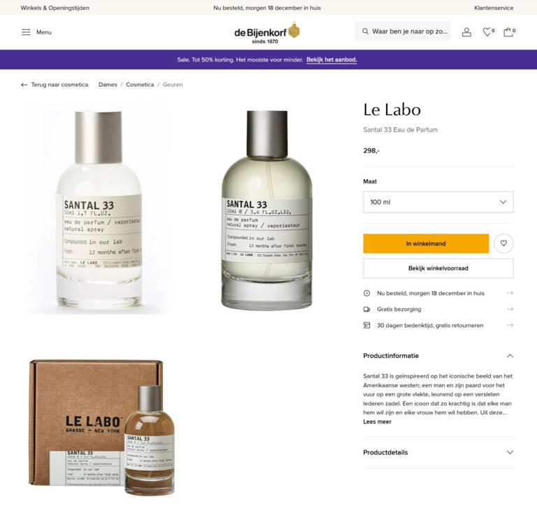 HEMA verkoopt goedkope parfumdupe van Le Labo Santal 33 (die normaal € ...