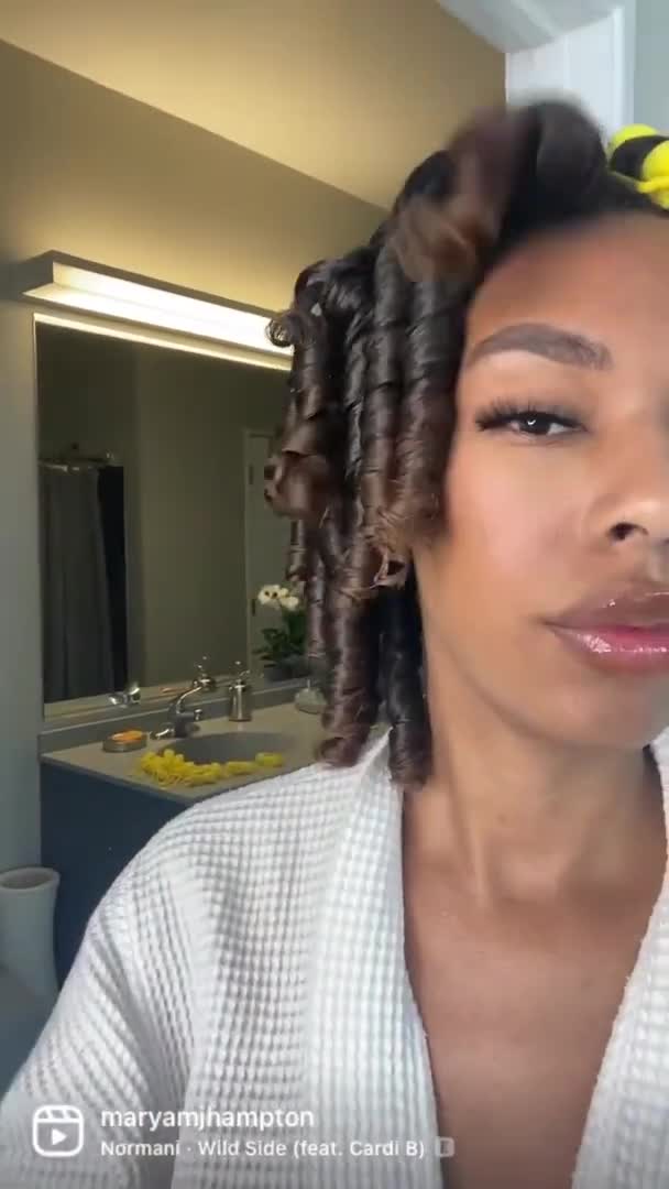 Roller set on natural hair