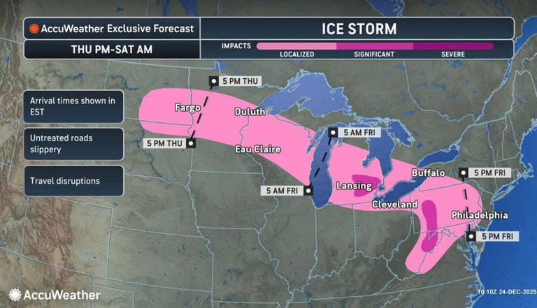 Arrival times released for major post-Christmas snowstorm targeting ...
