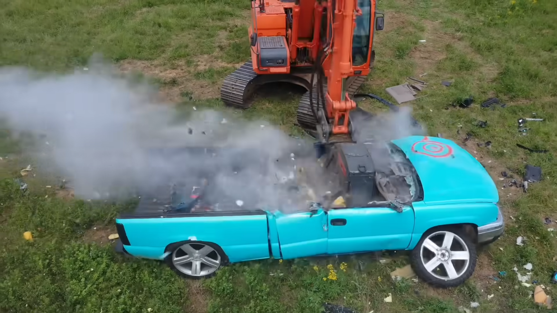 State wanted to ban squatted trucks - so we fed ours to a mulching machine