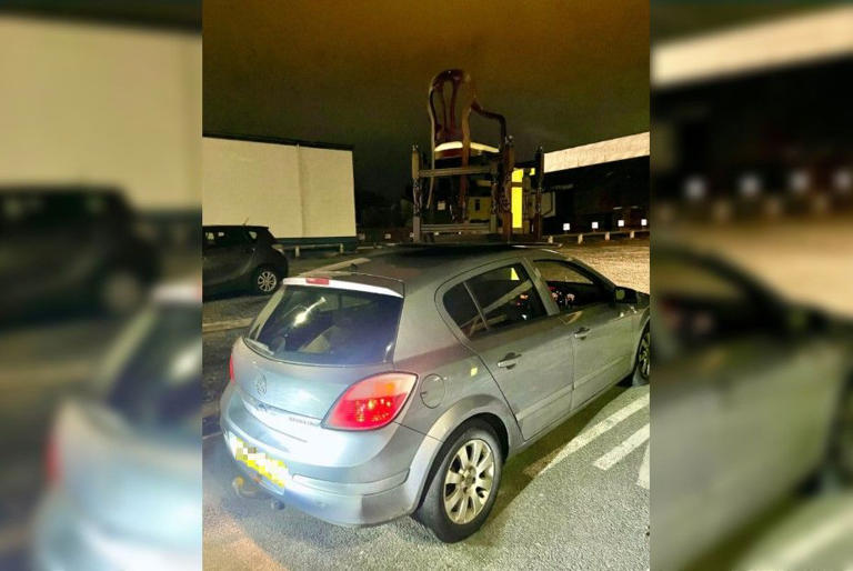 Car stopped in Preston after passengers spotted holding unsecured table ...