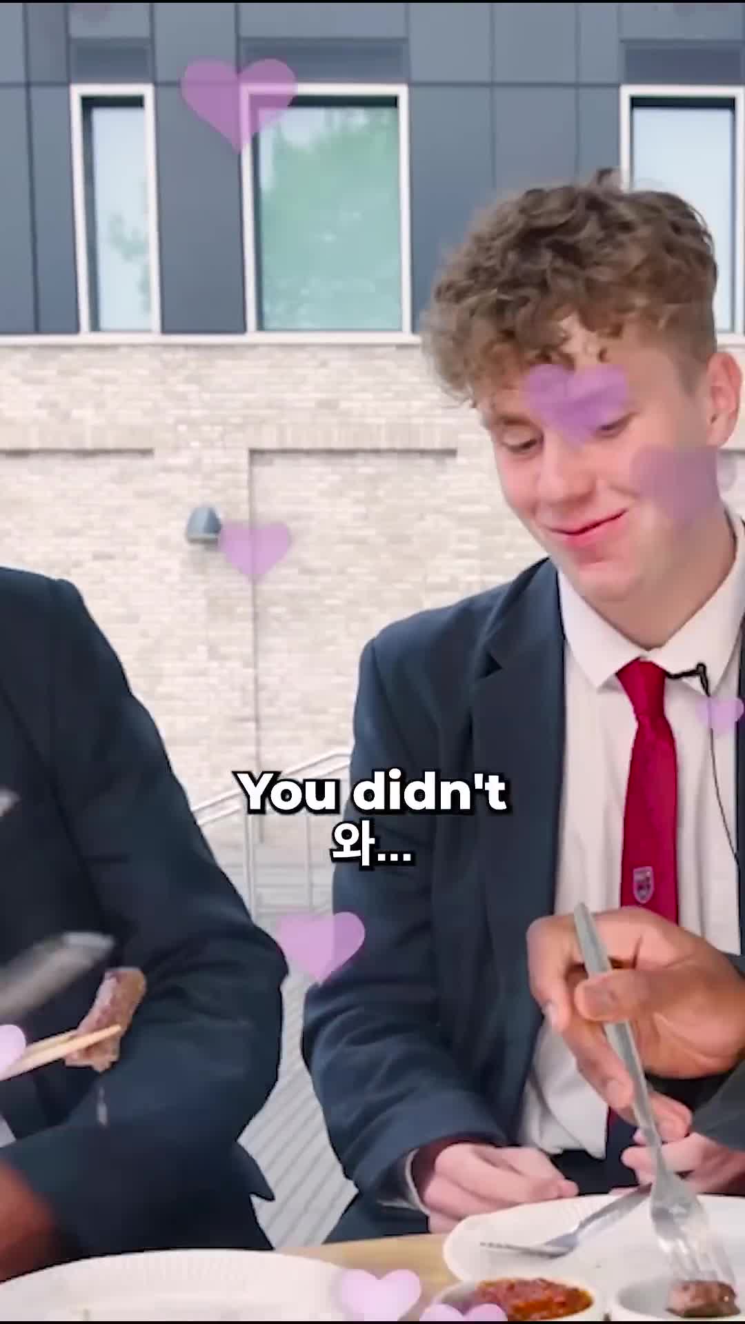 School uniform BBQ: Friends enjoy Korean grill & laughter!