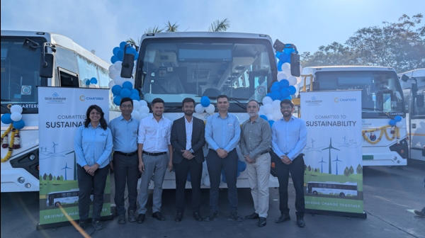 Chartered Speed deploys electric buses for DCM Shriram staff transport