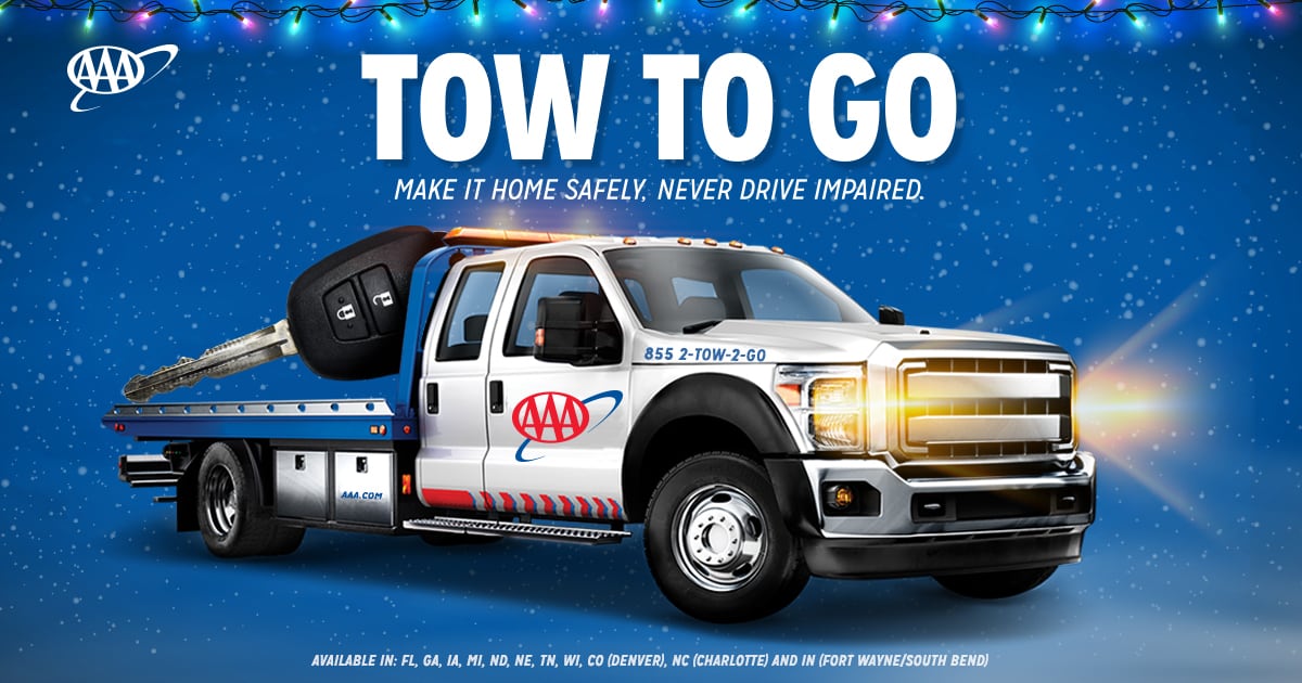 AAA activates 'Tow to Go' program for holidays, starts Christmas Eve