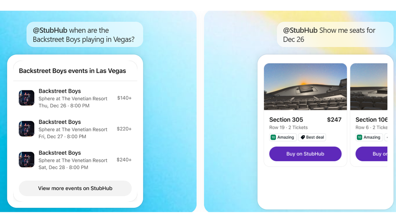 StubHub on ChatGPT turns ticket-hunting into a conversation