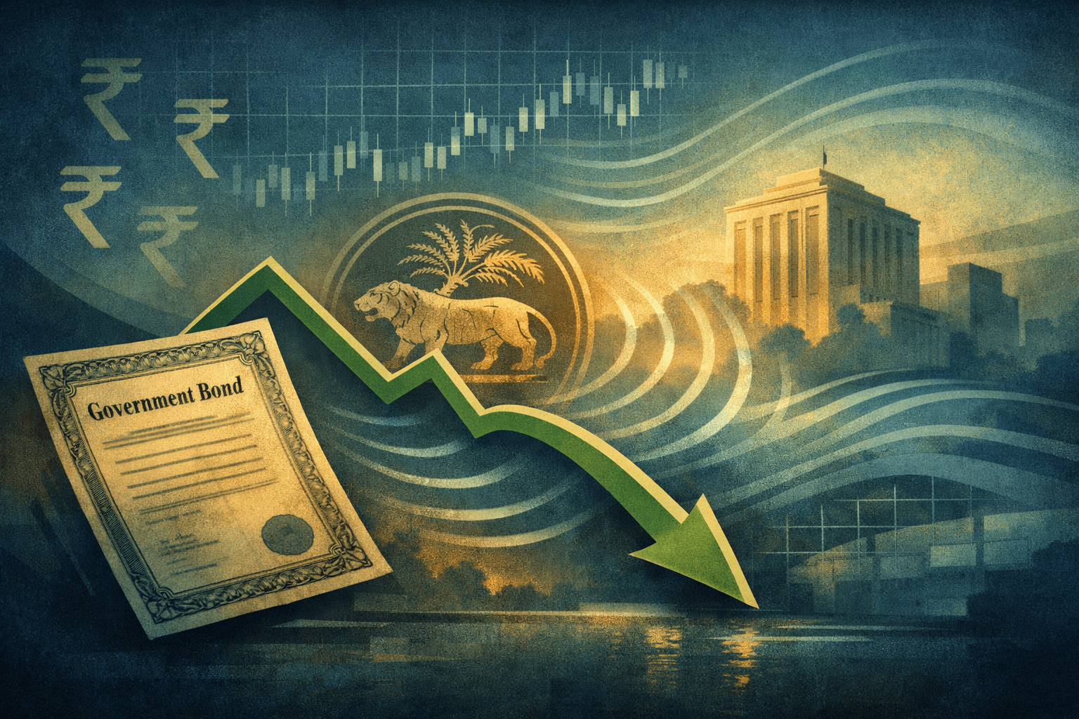 Indian government bonds surge as RBI steps in to ease liquidity strain