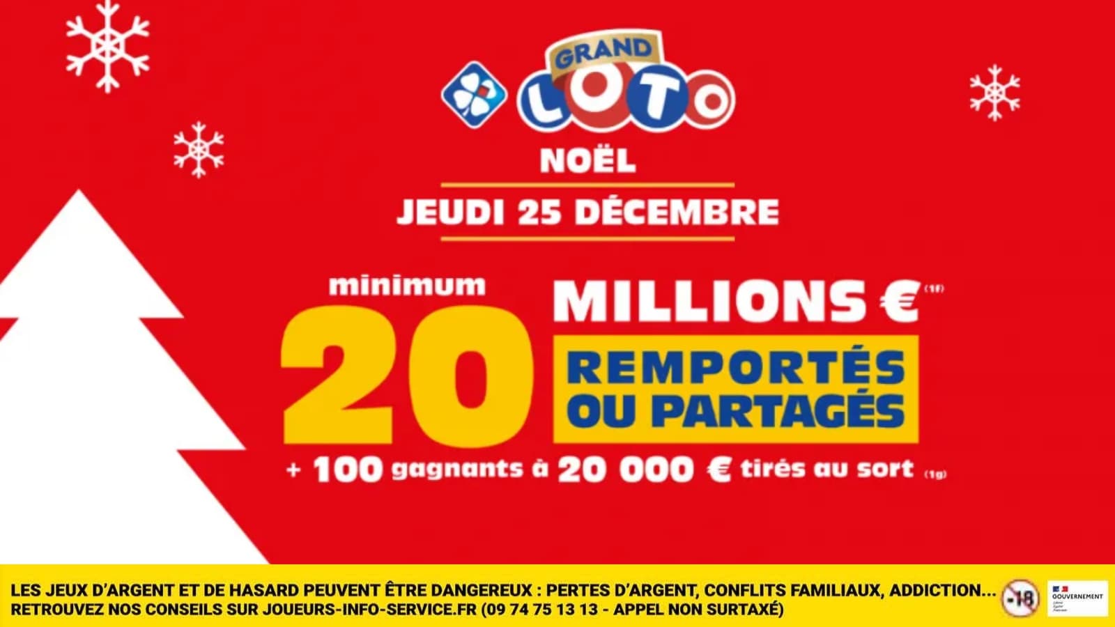 Grand Loto de Noël : la FDJ annonce un jackpot de 20 millions d'euros ...