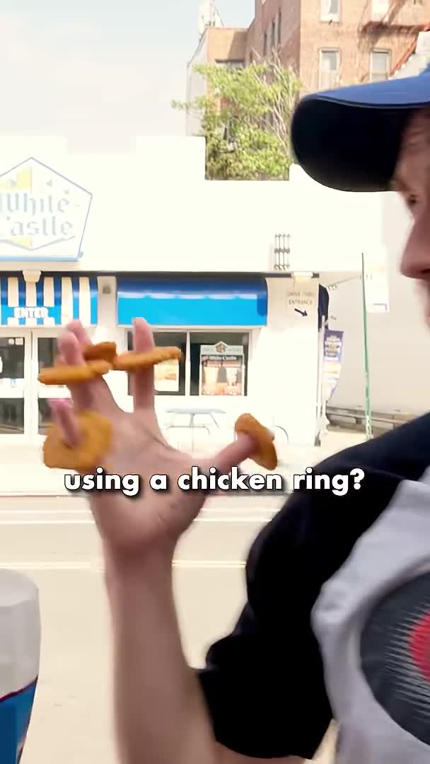 Two Brits try chicken rings from White Castle!