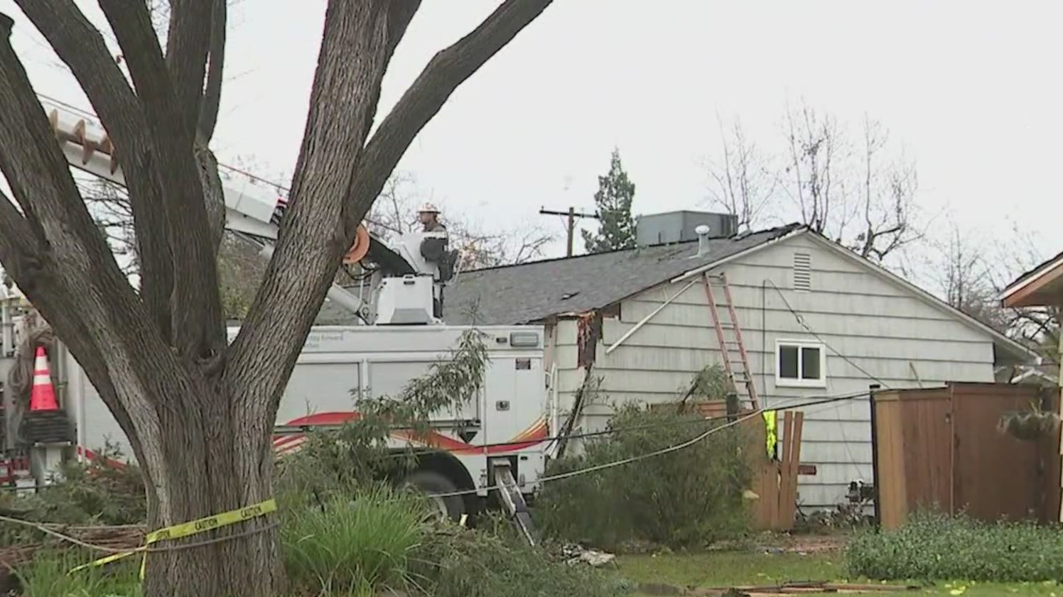 Tree falls into Carmichael home on Christmas Eve