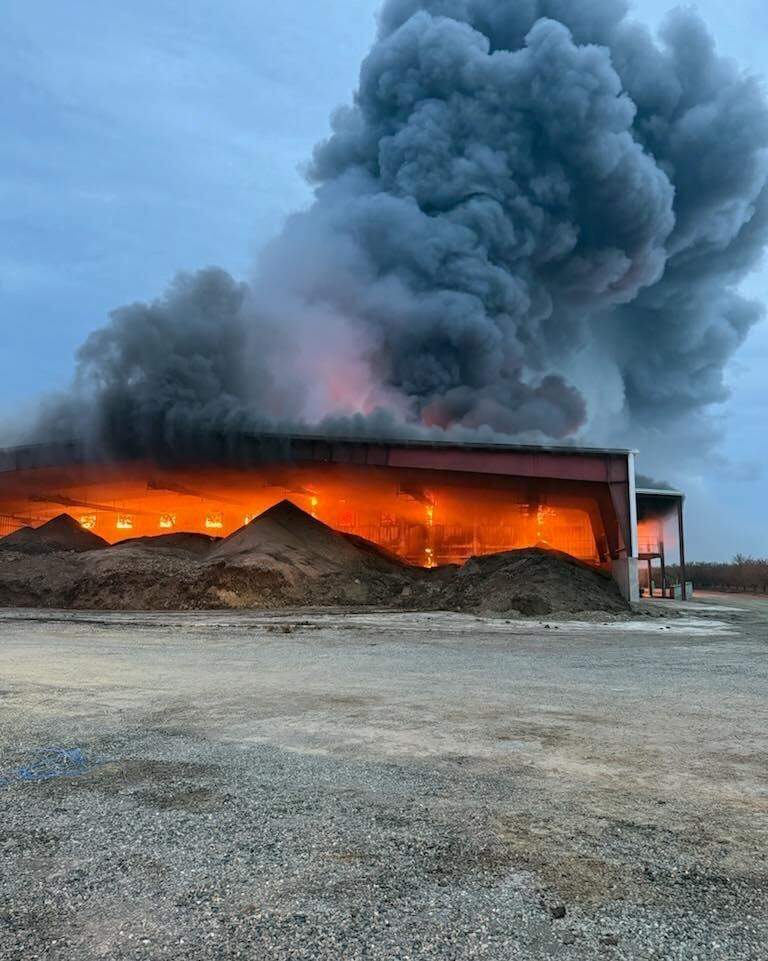 Fire engulfs large chicken barn in Denair. Crews on scene six hours