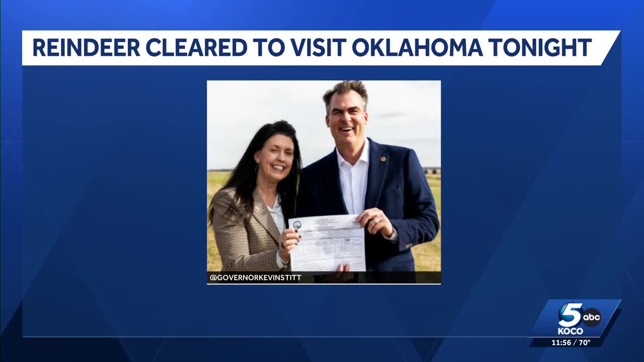 Gov. Kevin Stitt: Santa's reindeer cleared to visit Oklahoma tonight