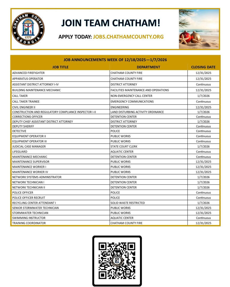 Chatham County government shares latest job openings