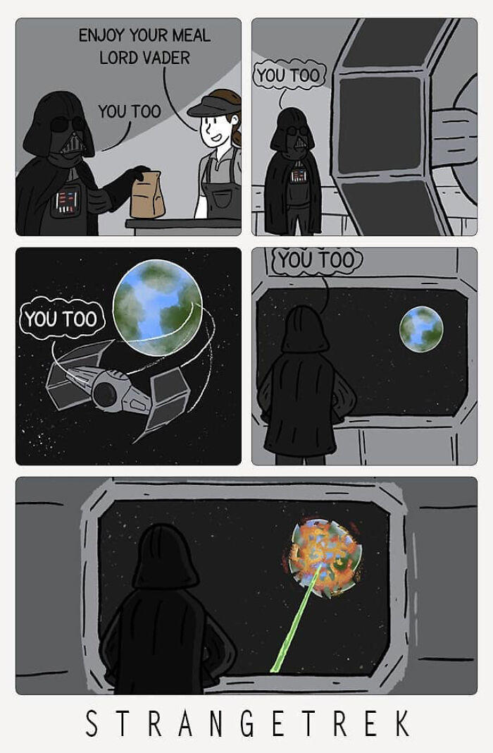 24 funny comics by StrangeTrek for people who like horror and pop culture