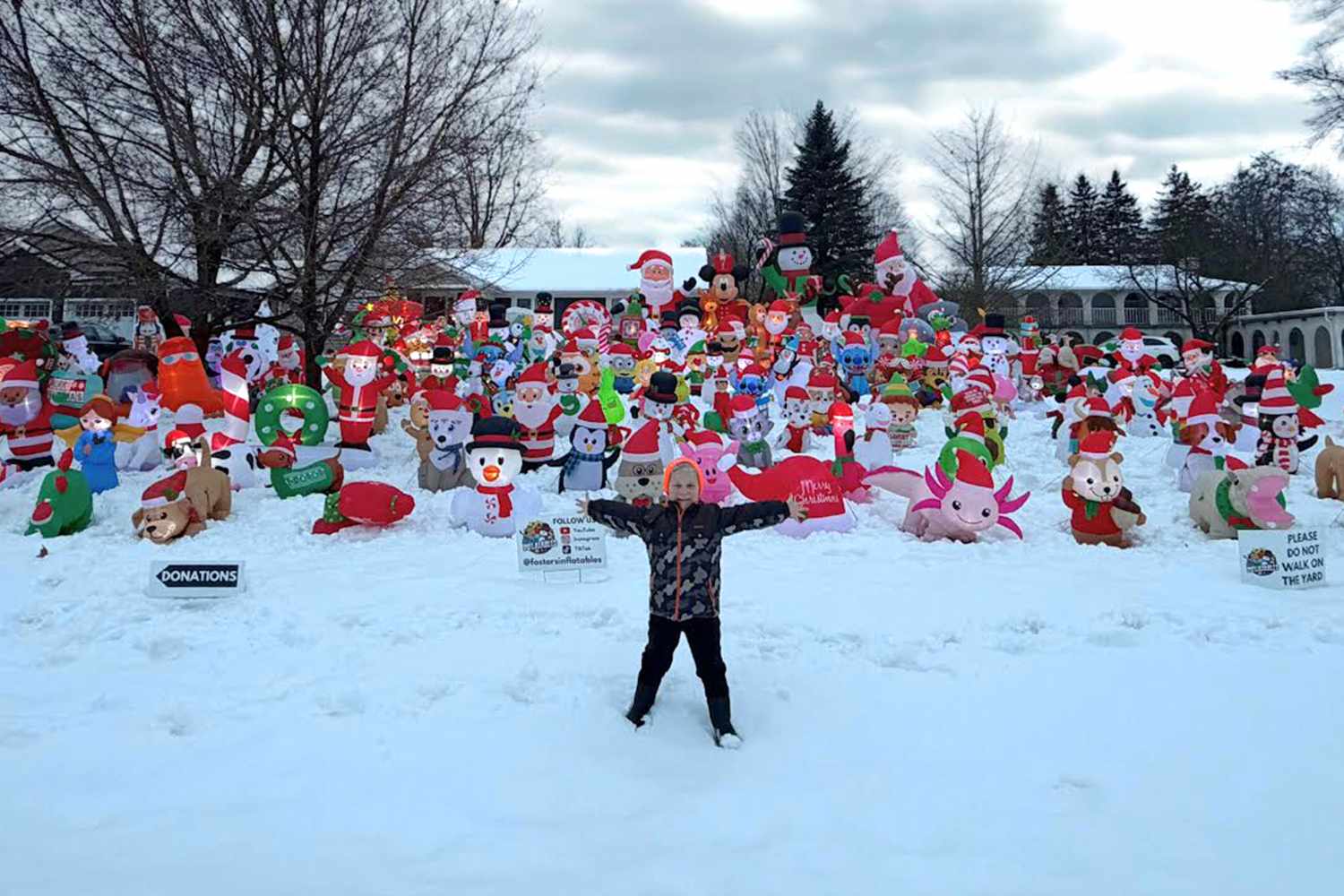 How one 8-year-old’s 173 Christmas inflatables stay perfect all year ...