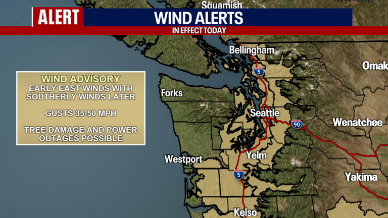 Gusty weather in Seattle for Christmas Eve