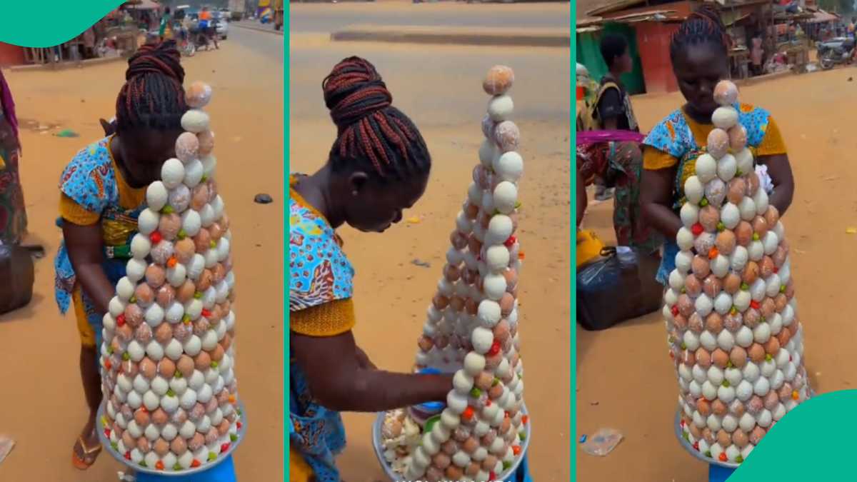 Video shows how hawker arranged eggs on a tray like storey building ...