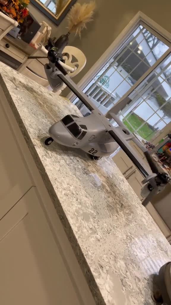 Can my RC V-22 Osprey survive forward flight?