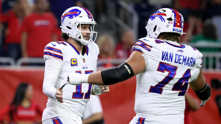 Josh Allen surprises Bills' offensive linemen with beefy Christmas gift