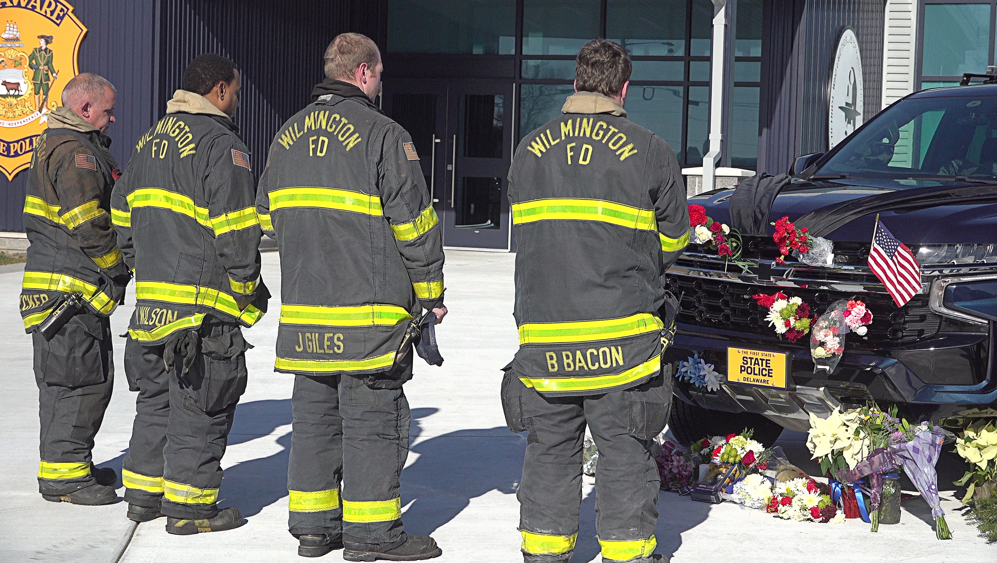 Mourners gather for dignified transfer, memorial of slain trooper