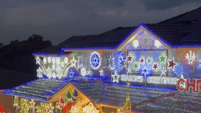 Neighbor's hilarious display pokes fun at extravagant Christmas decor ...