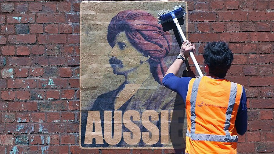 'Aussie' poster in Adelaide vandalised with white supremacist message