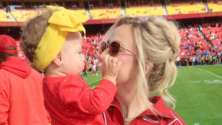 Brittany Mahomes gets emotional in baby Golden first birthday photo