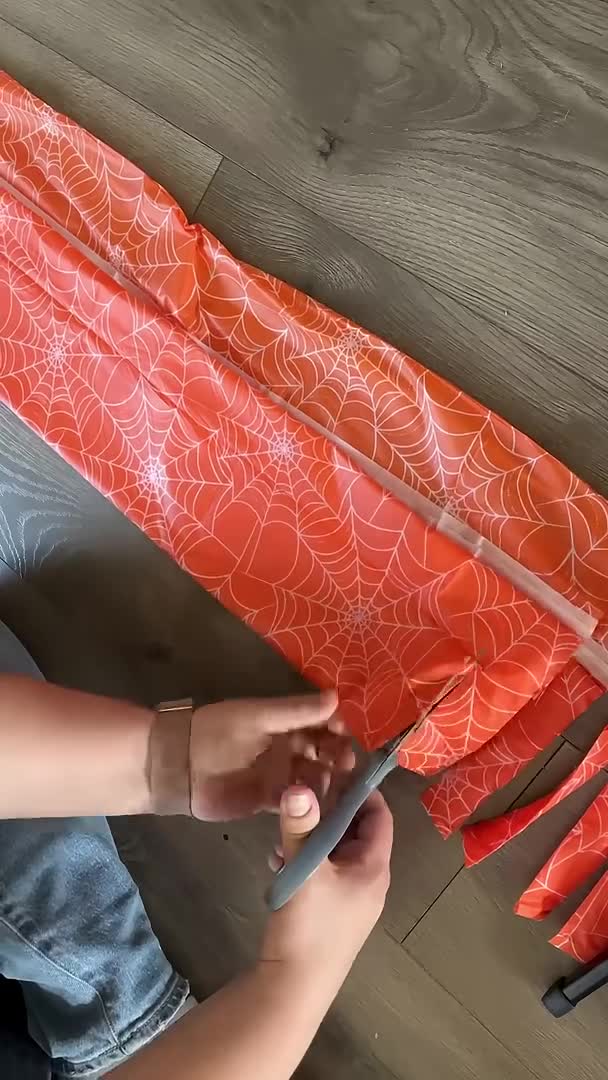 Buy a dollar store tablecloth for this genius dining room idea!