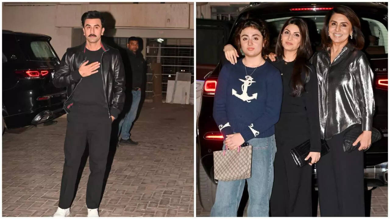 Ranbir Kapoor, Neetu Kapoor, Riddhima Kapoor Sahni and her daughter ...