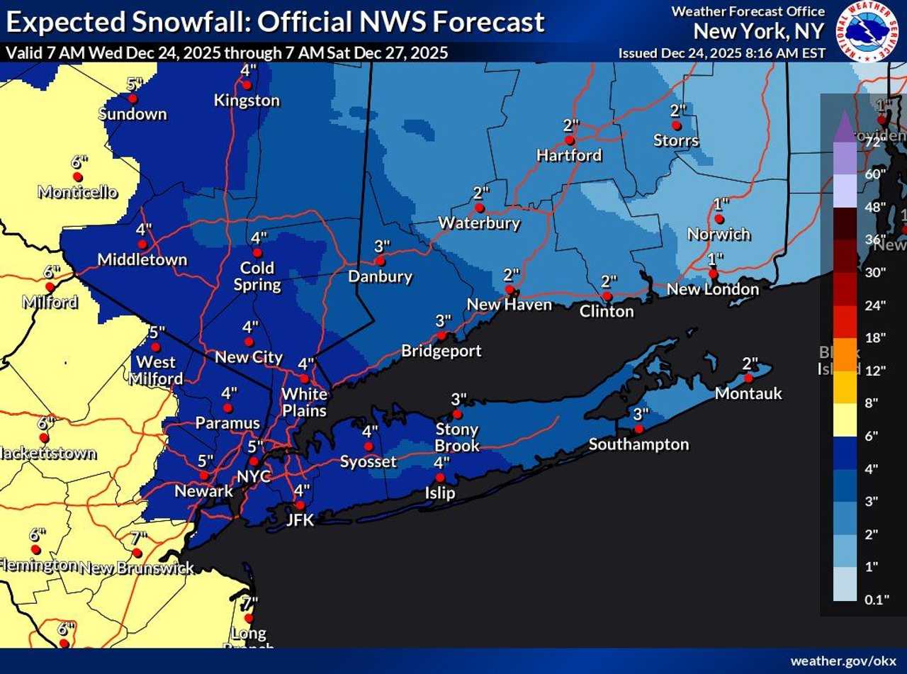 New snowfall map reveals projected totals for region